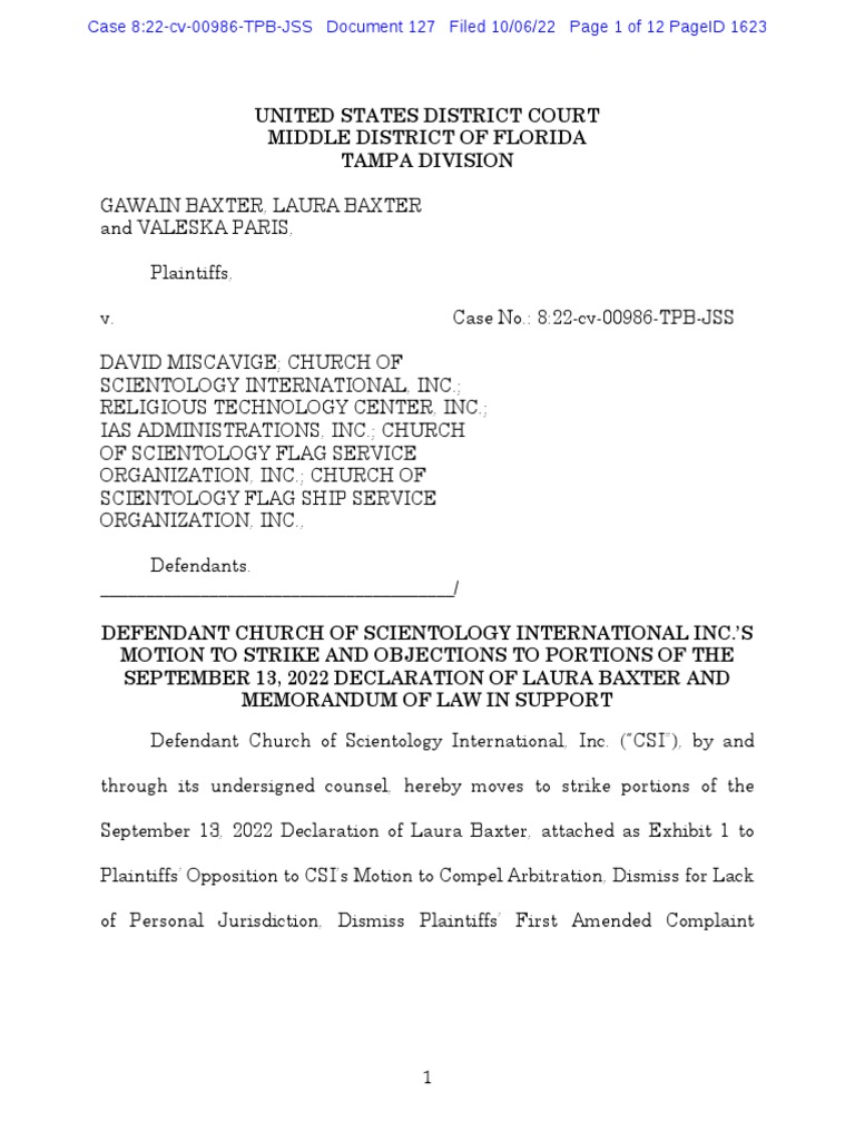 Legal Motion: Scientology Case | PDF | Federal Rules Of Civil Procedure ...