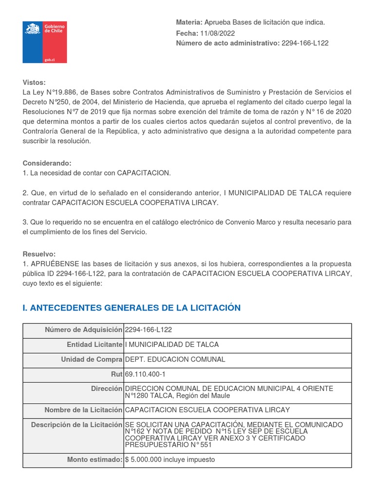Bases - 2294 166 L122 | PDF | Multa (pena) | Oferta (economía)