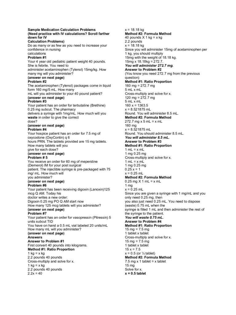 sample-medication-calculation-problems