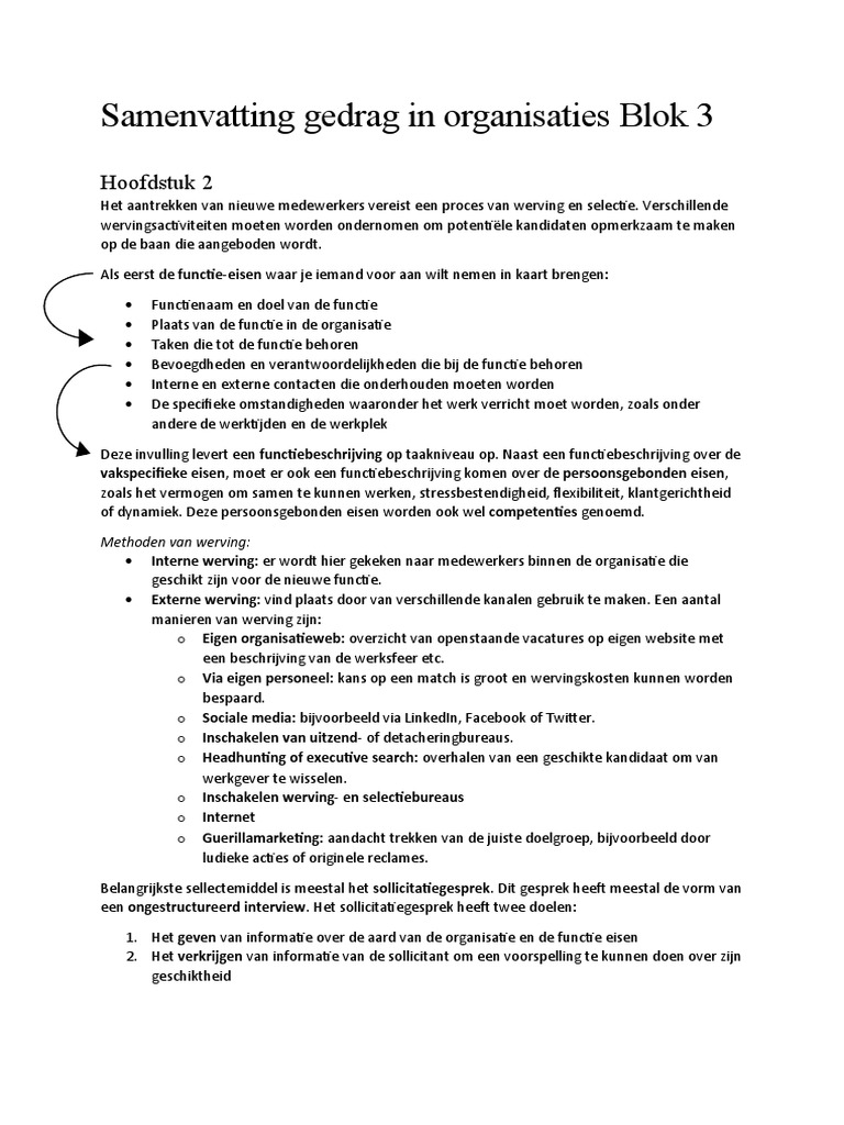 Samenvatting Gedrag In Organisaties Blok 3 Pdf