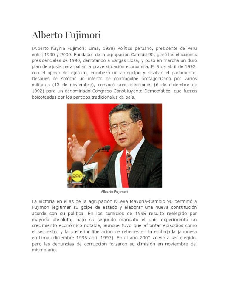 Alberto Fujimori | PDF | Gobierno | Perú