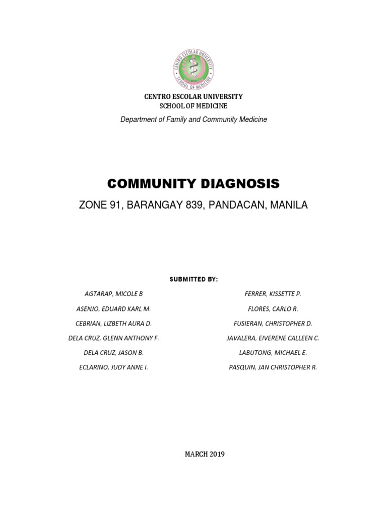 Community Diagnosis Initial Written Report | PDF | Physician | Waste