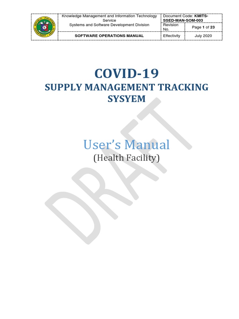 Health Facility CSMTS Users Manual | PDF