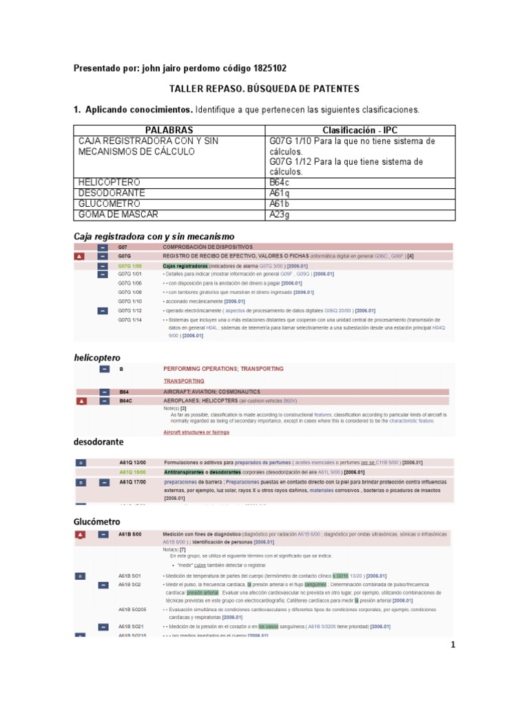TALLER PATENTES - 11.07.2022 John Jairo Perdomo 1825102 | PDF