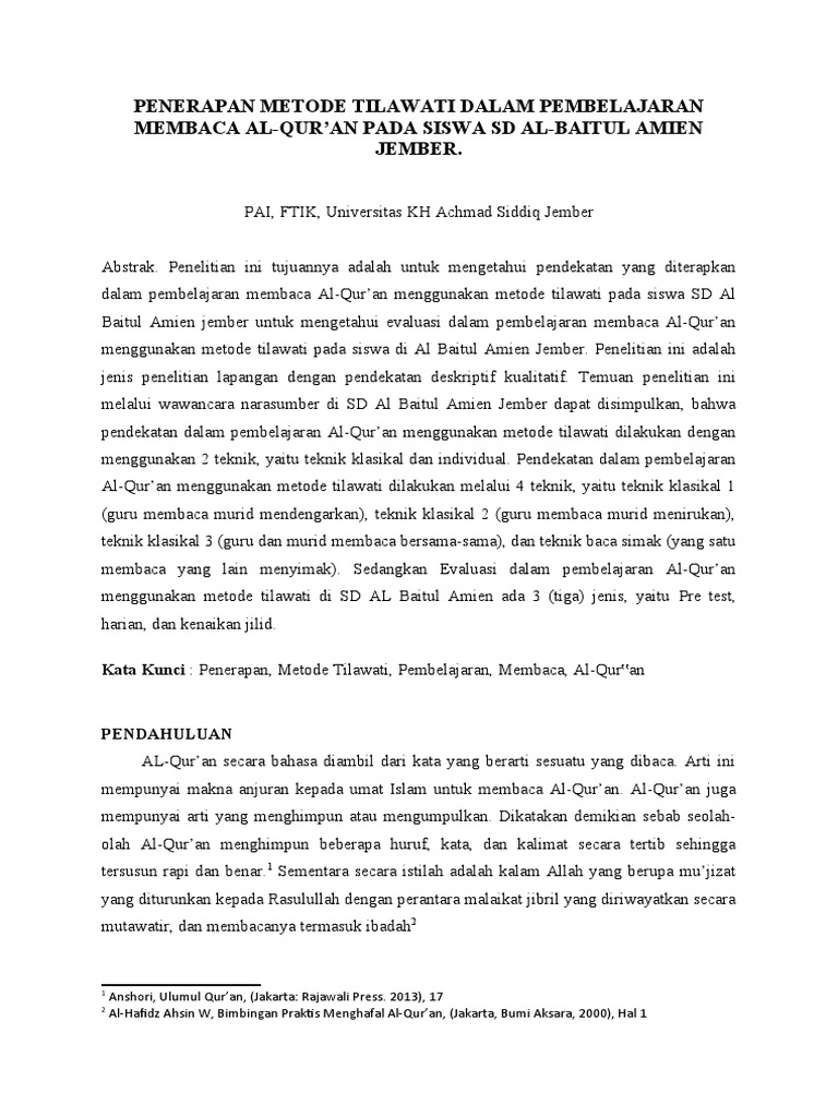 Metode Tilawati Al-Qur'an | PDF