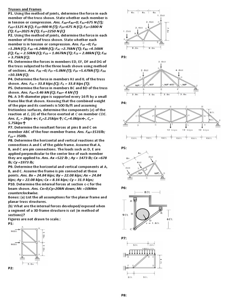 ProbSet No 2 | PDF | Truss | Mechanical Engineering
