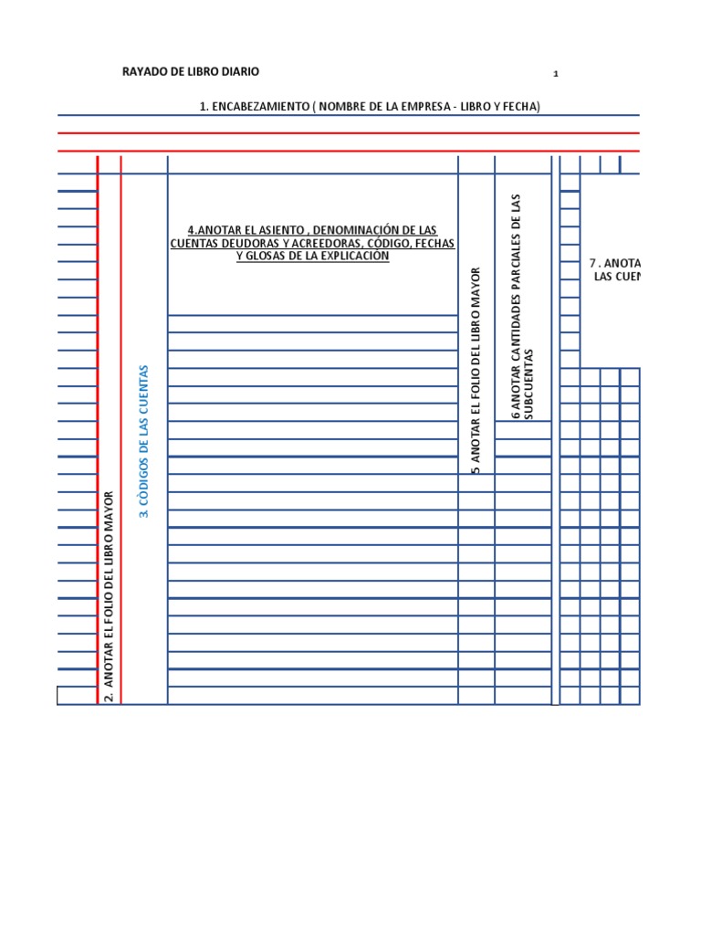 Rayado Del Libro Diario En Contabilidad Pdf Contabilidad Economias