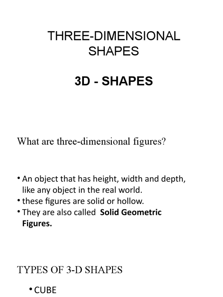 Three Dimensional Shape | PDF | Shape | Vertex (Geometry)