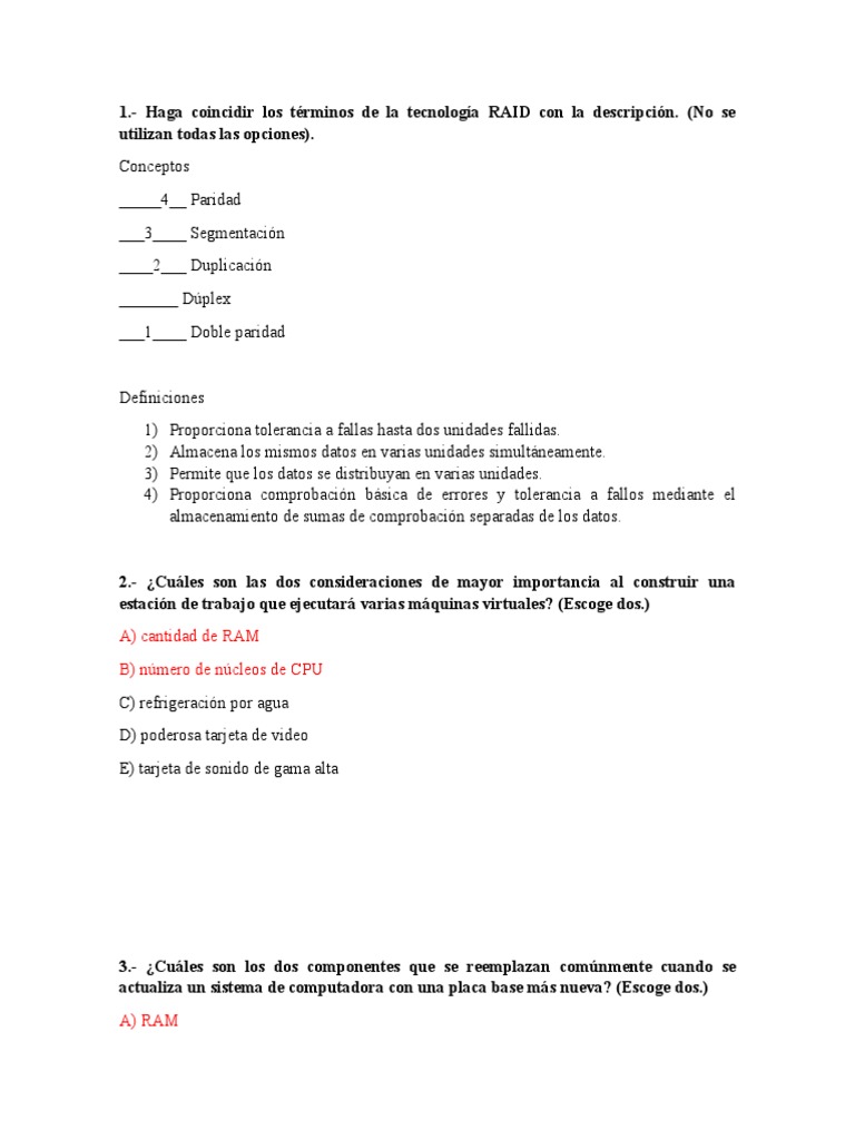 Cuestionario Capitulo 3 BENJA | PDF | Bios | Disco duro