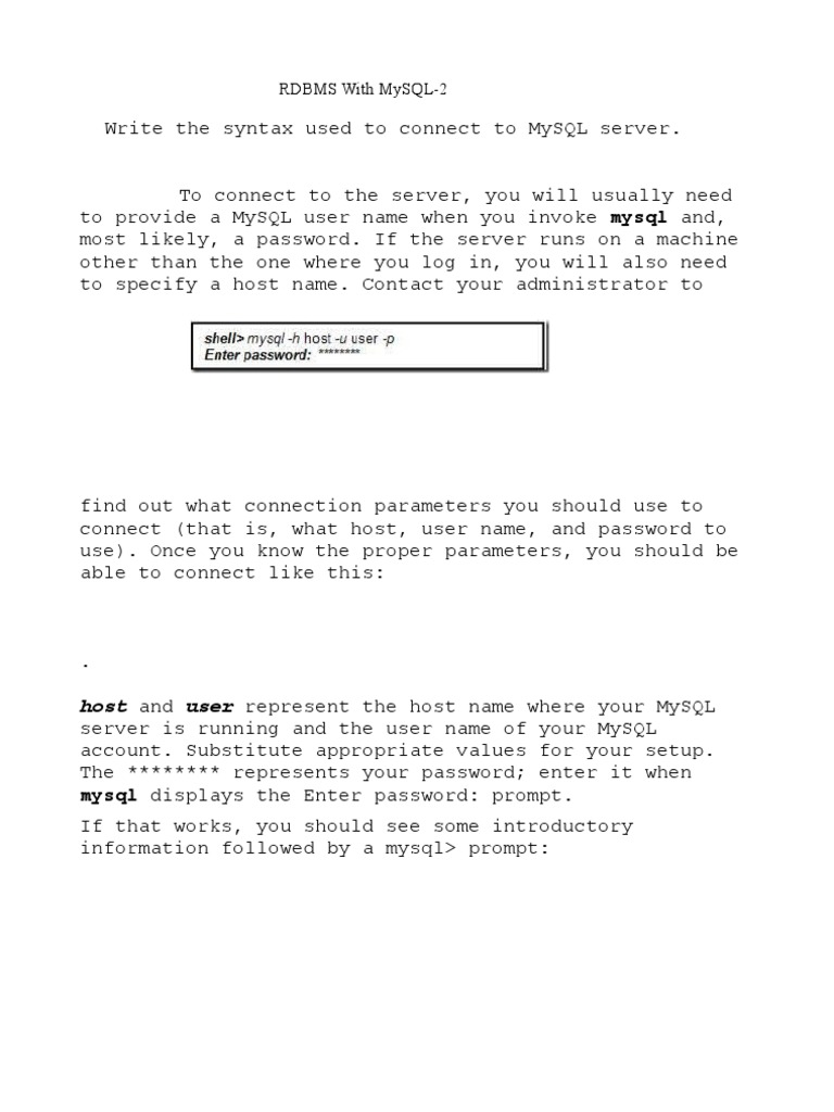 Rdbms With Mysql-2 | PDF | Information Technology Management | Software ...