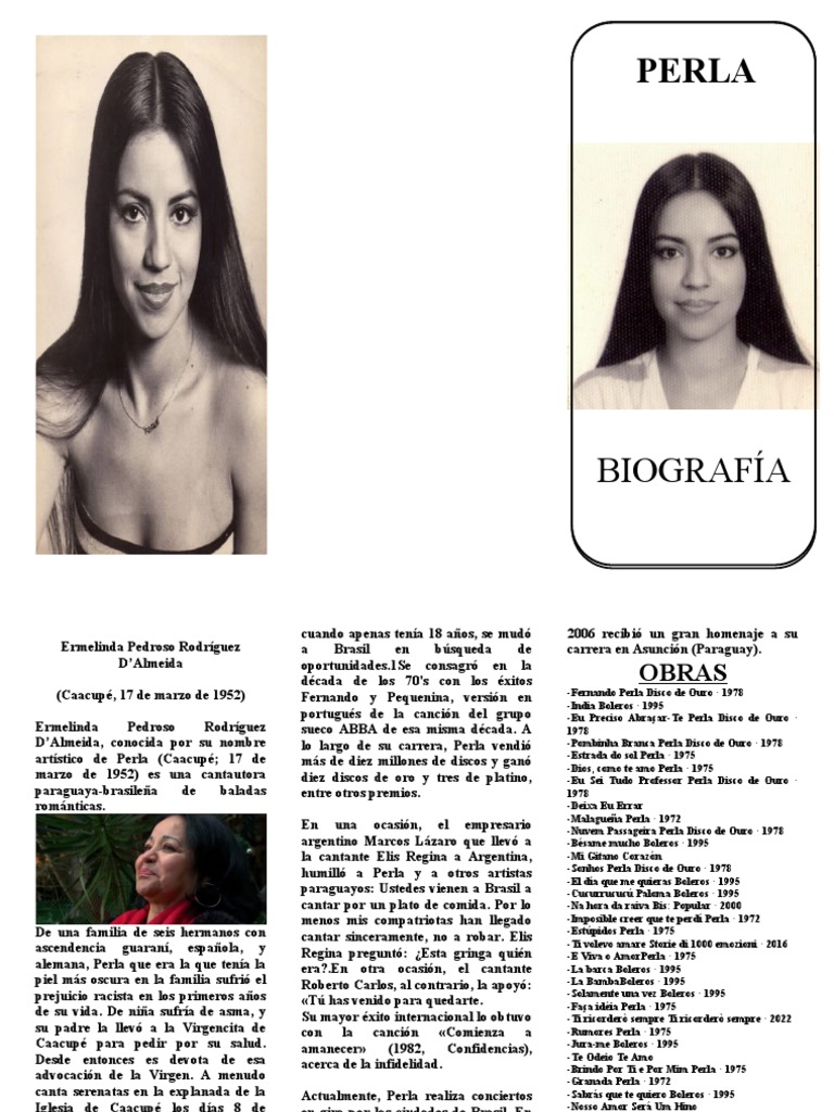 Biografía de Perla, cantante paraguaya | PDF