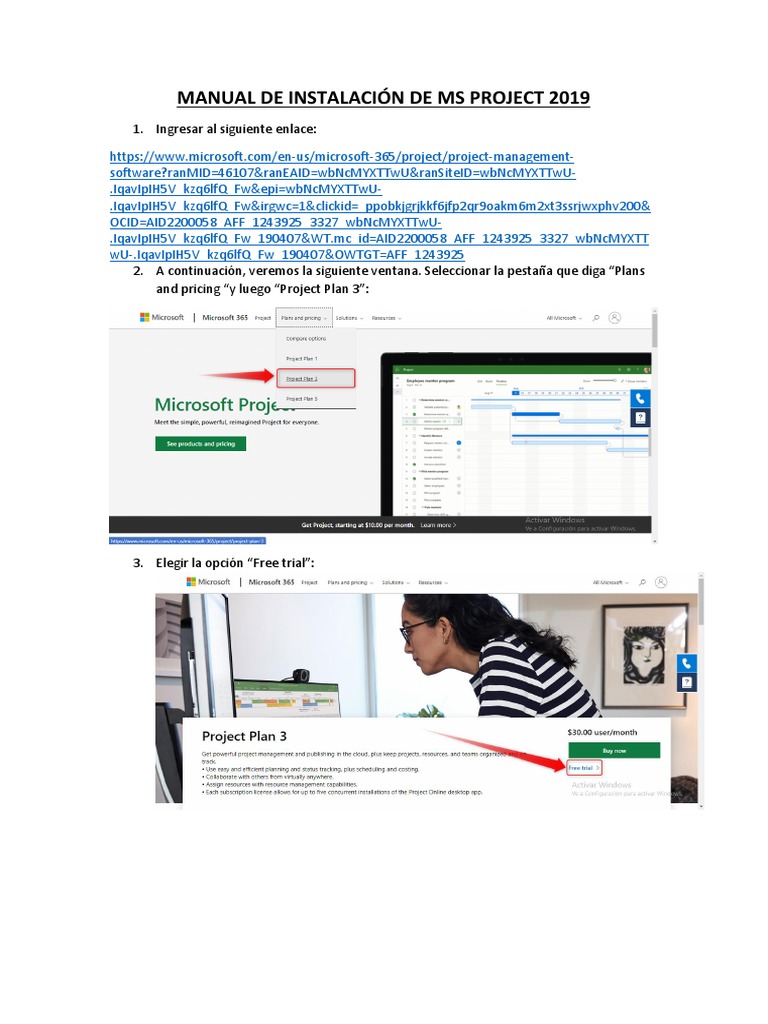 Manual de Instalación de MS Project 2019 | PDF | Microsoft | Edad de información