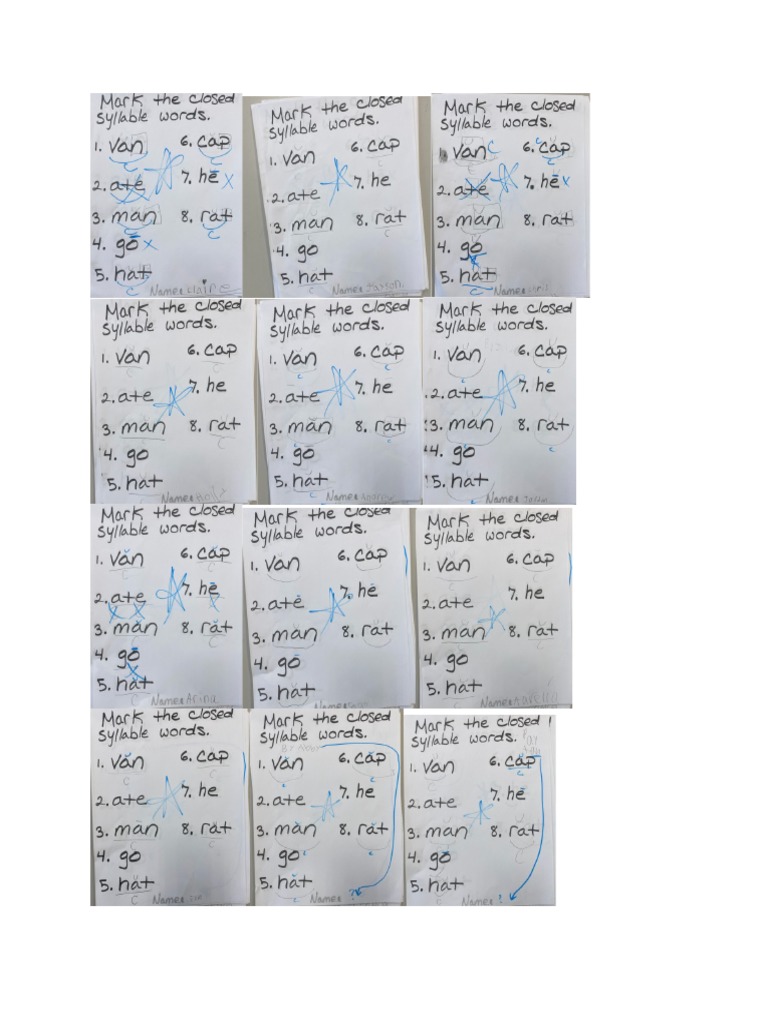 Fundations - Closed Syllable Lesson Exit Ticket | PDF