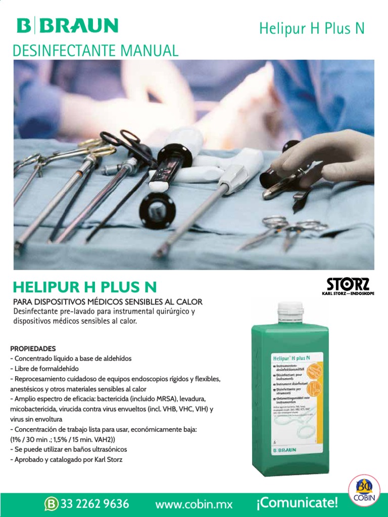 Helipur H Plus N Desinfectante Manual | PDF | Química | Microbiología