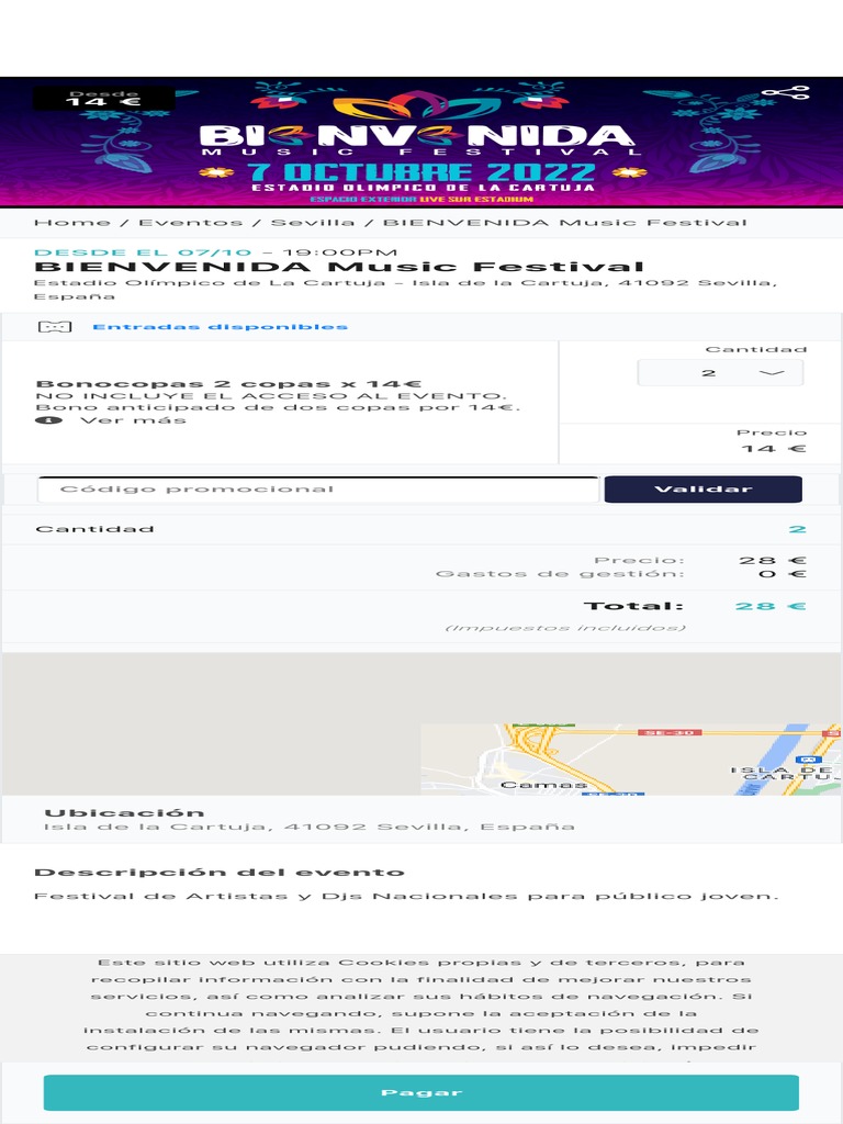 Bienvenida Music Festival Auditorio Rocio Jurado Venta de Entradas - Bclever | PDF