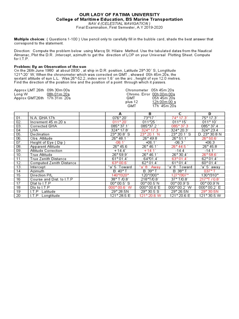 Nav 4 Finals | PDF | Physical Sciences | Astronomy