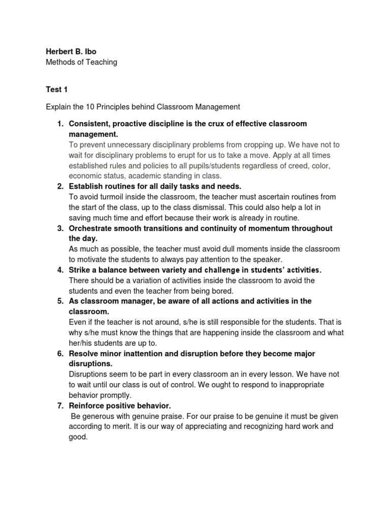 Classroom Management and Assessment Techniques | PDF | Educational ...