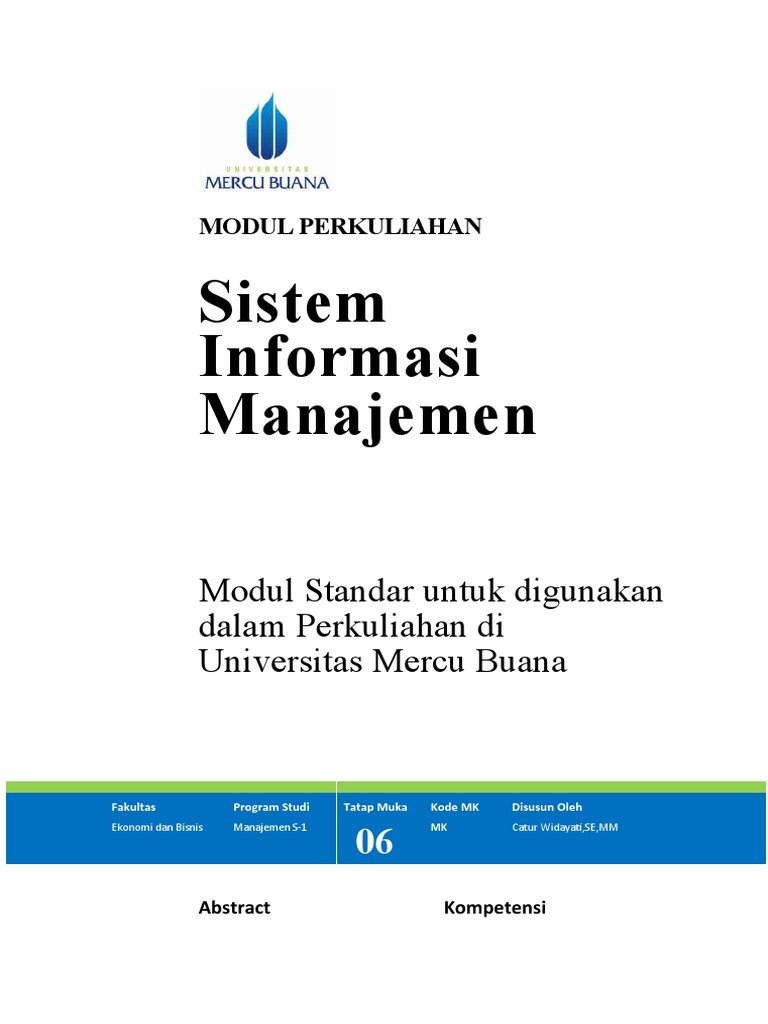 Modul Sistem Informasi Manajemen (TM6) | PDF