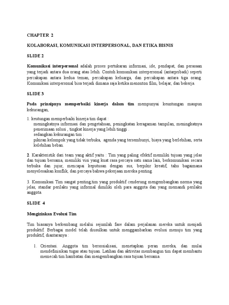 Chapter 2 Kombis (Materi) | PDF | Karier & Perkembangan