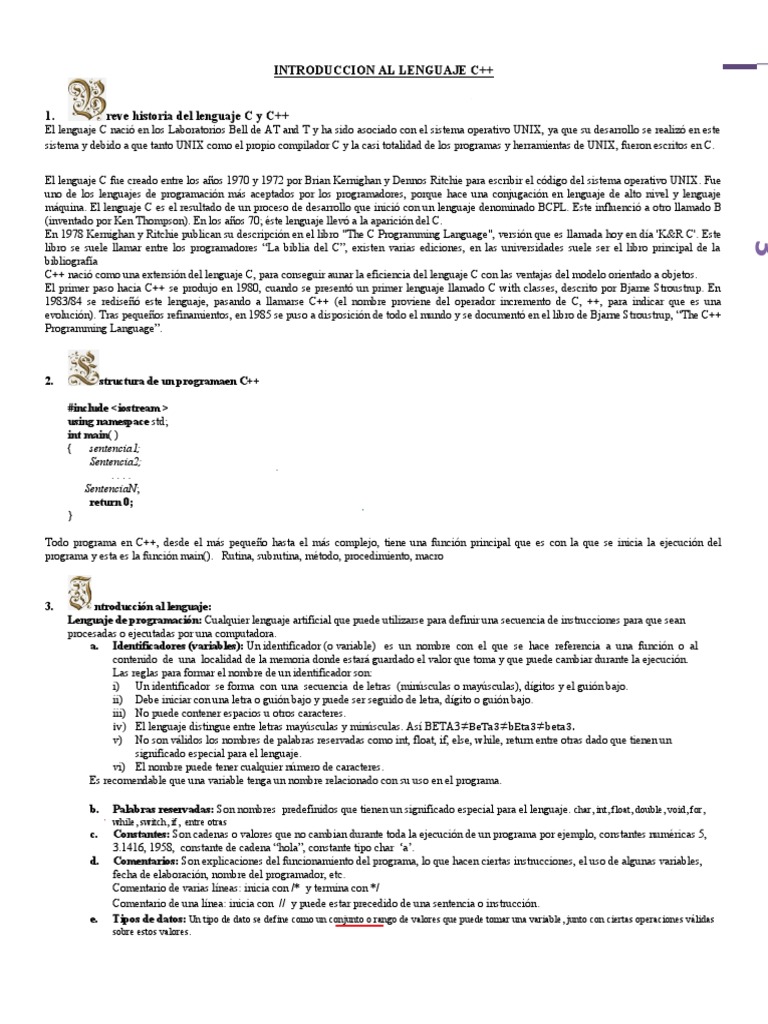 Manual CPP | PDF | C (lenguaje de programación) | C