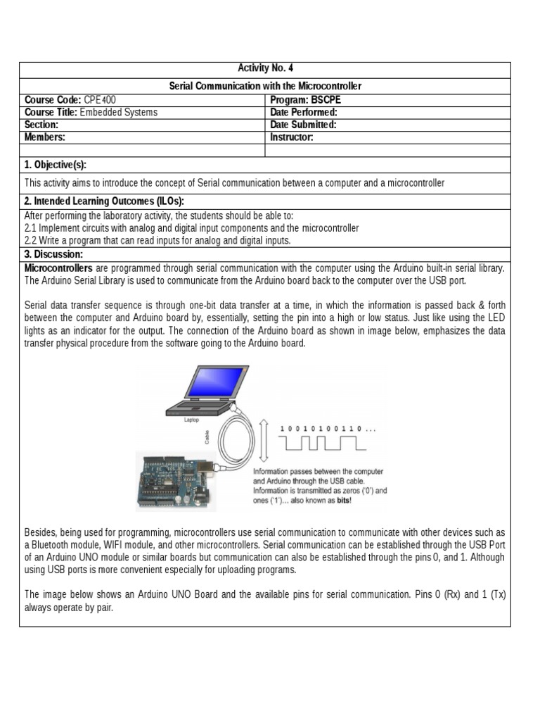 CPE400 Lab4 | PDF | Arduino | Manufactured Goods