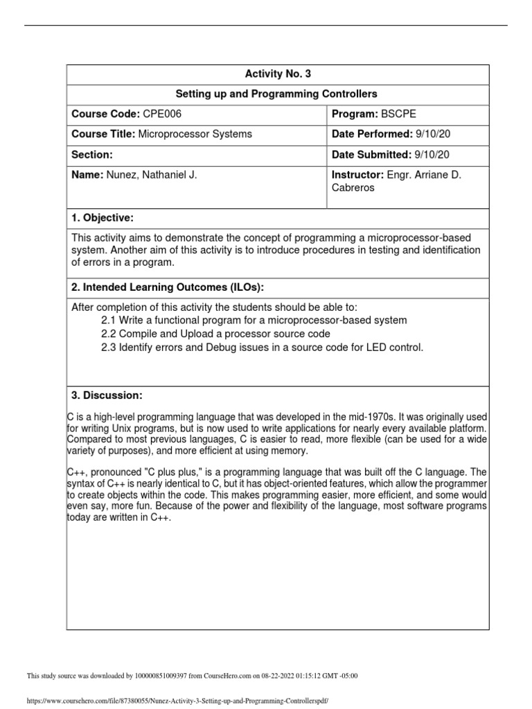 Nunez Activity 3 Setting Up and Programming Controllers | Download Free ... Nunez Activity 3 Setting Up and Programming Controllers | Download Free ...