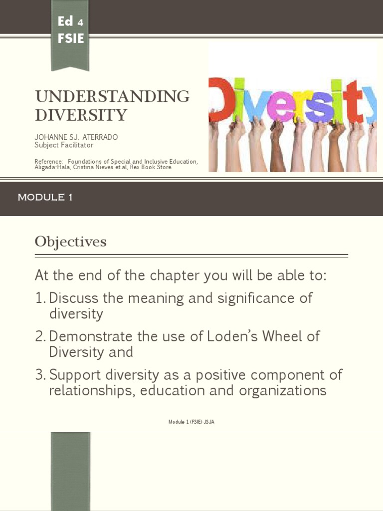 Ed 4 Module 1 UNDERSTANDING DIVERSITY | Download Free PDF | Disability | Experience