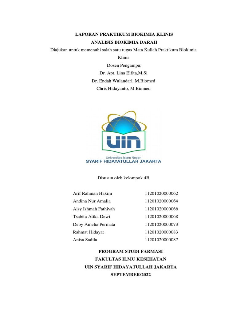 Analisis Kadar Gula Darah dan Kreatinin Menggunakan Metode Folin-Wu dan ...