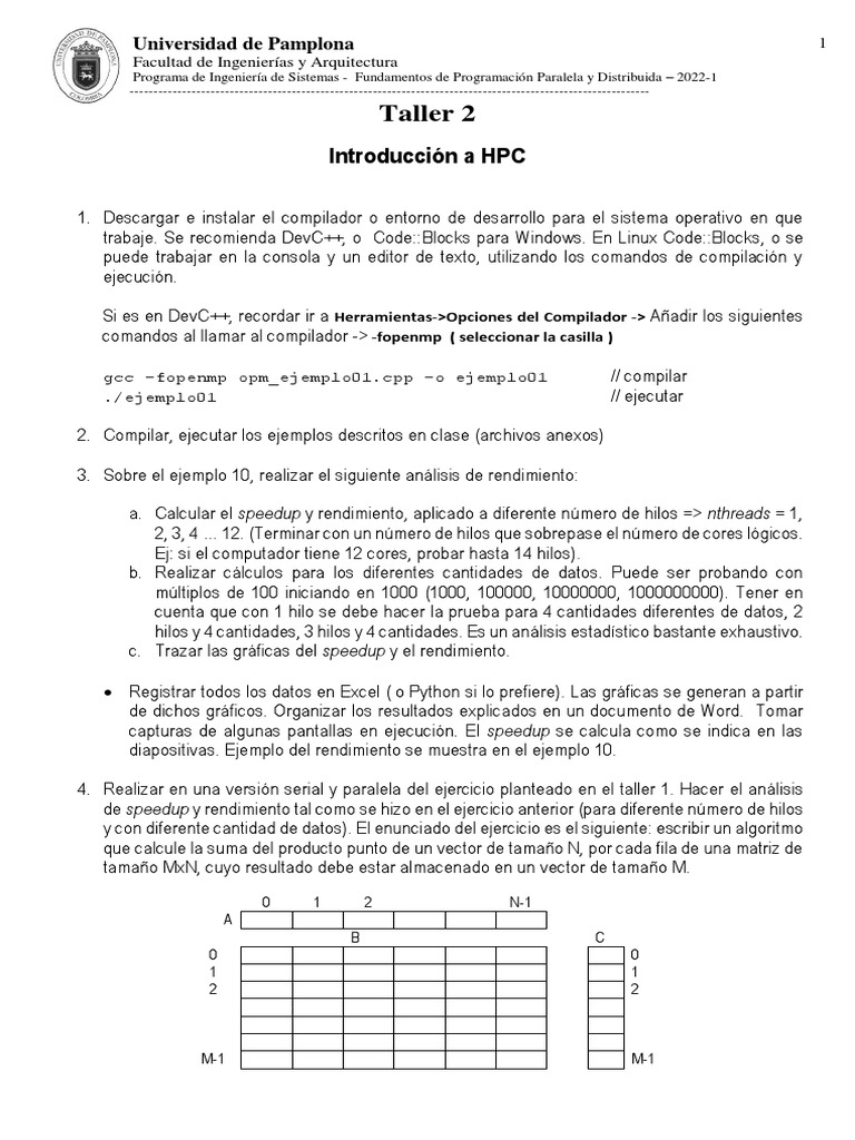 Taller 2 Introduccion A HPC | PDF | Hilo (Computación) | Compilador