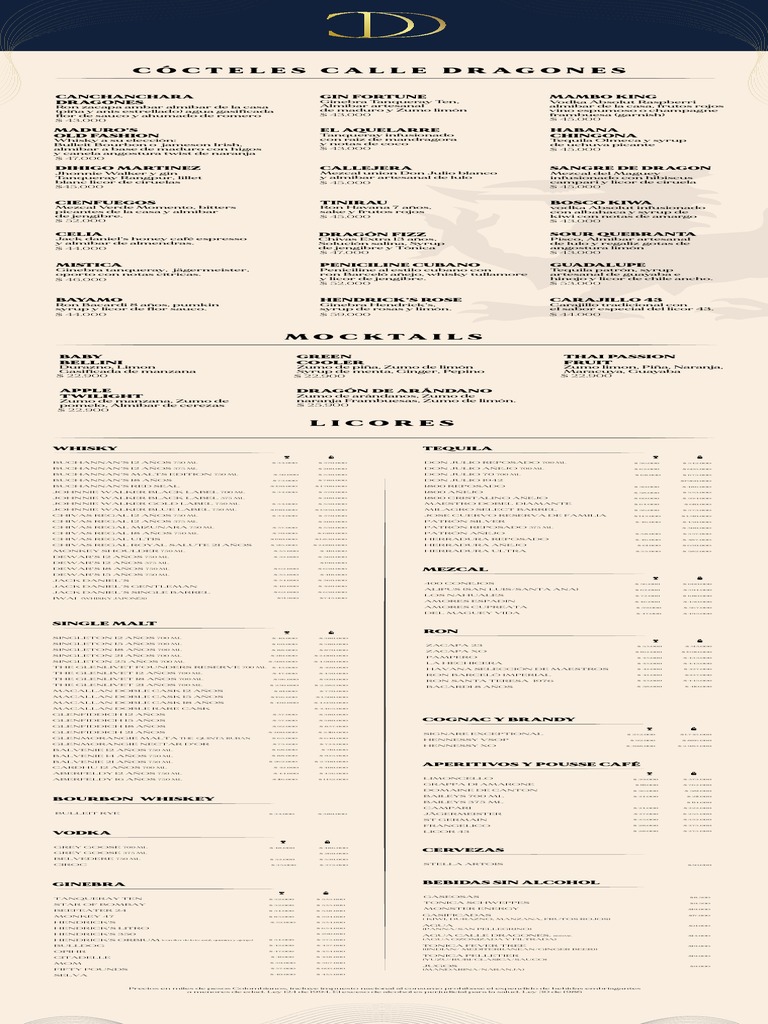 v37 Menu Licores-Bebidas CD | PDF | Bebidas alcohólicas | Bebidas ...