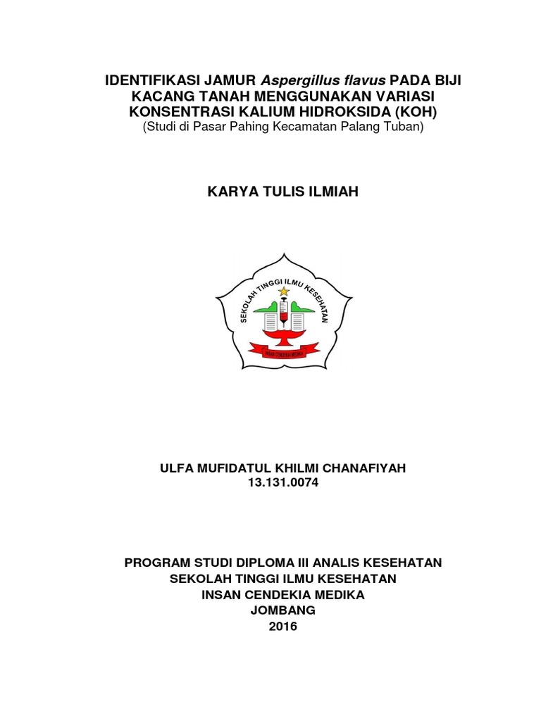 IDENTIFIKASI JAMUR Aspergillus Flavus PADA BIJI Kacang Tanah ...