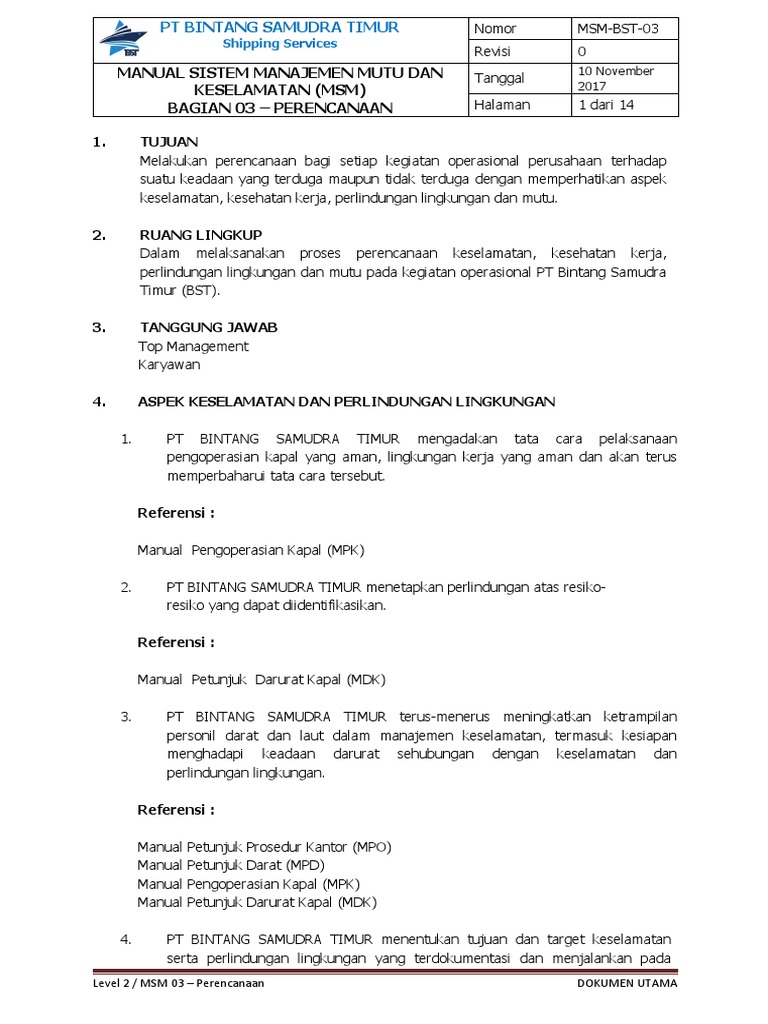 MSM-BST-03 Perencanaan | PDF
