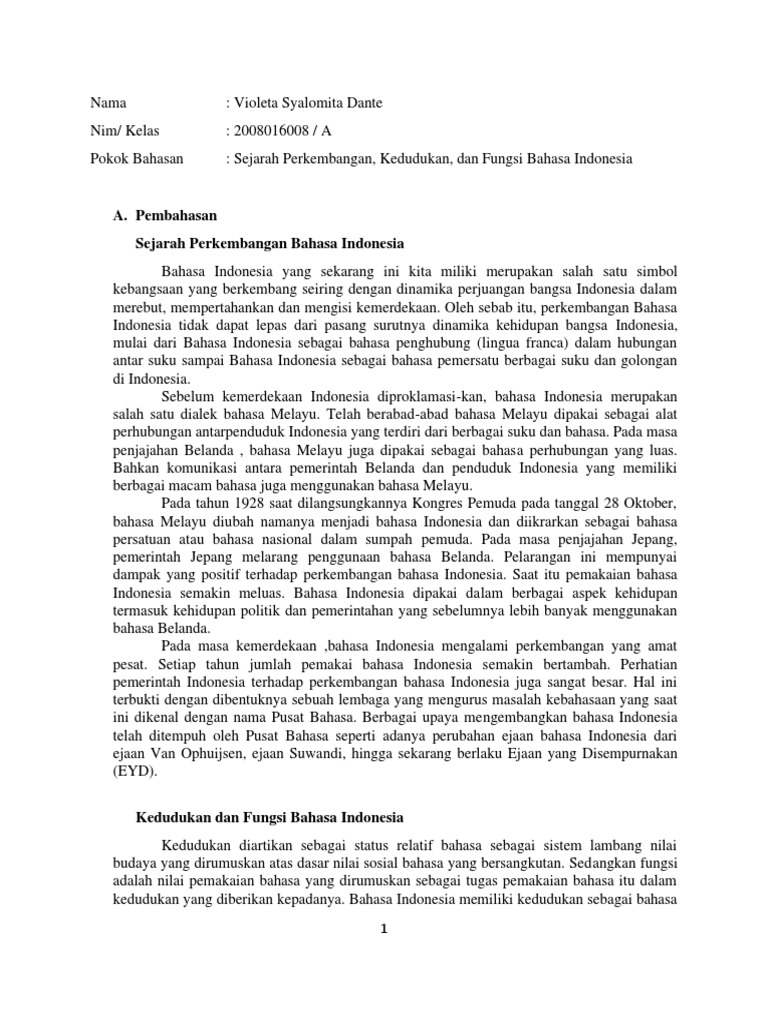 Laporan Bacaan Bahasa Indonesia | PDF