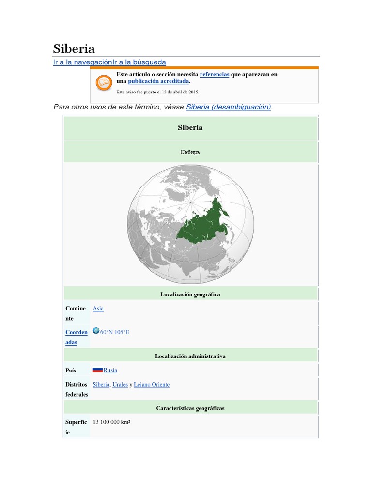 Siberia | PDF | Siberia | Ciencias de la Tierra