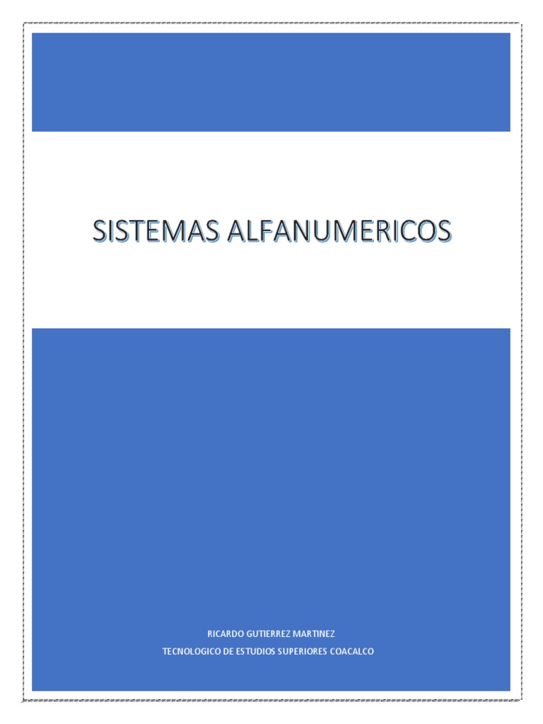 Sistema Alfanumerico | PDF | Ascii | Codificación de caracteres