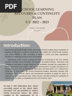 Basic Education Learning Recovery and Continuity Plan: A. Gains of BE-LCP 2021-2022 1 ...