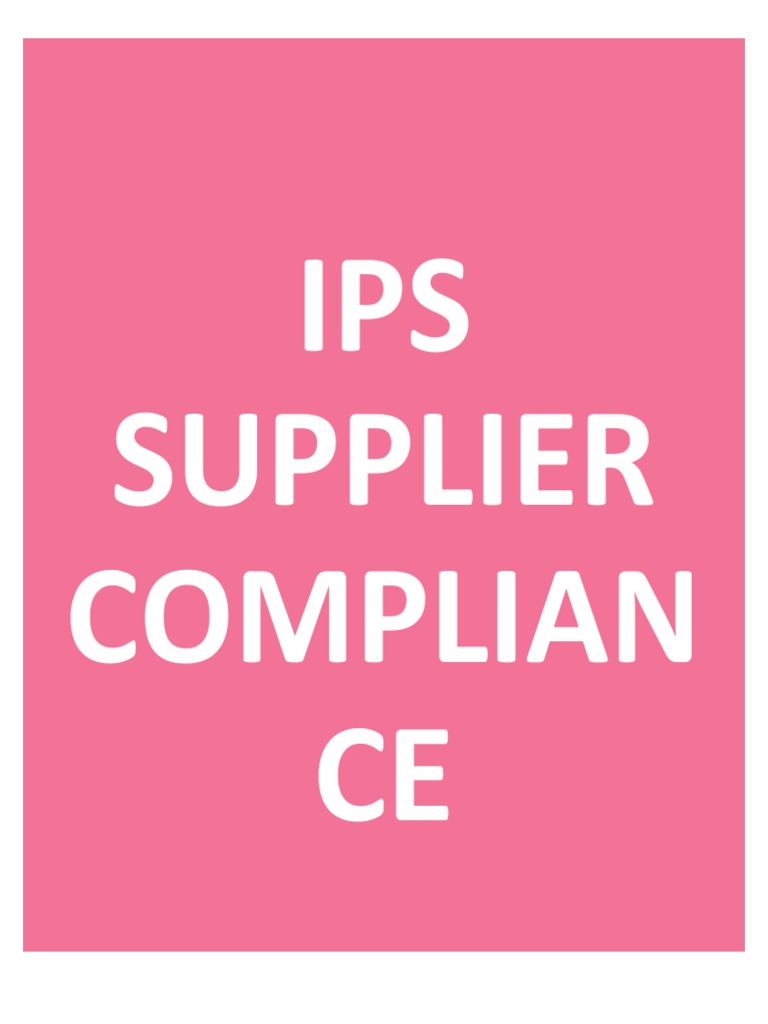 2022 Vs Co IPS Supplier Compliance Guidebook English | PDF | Supply ...