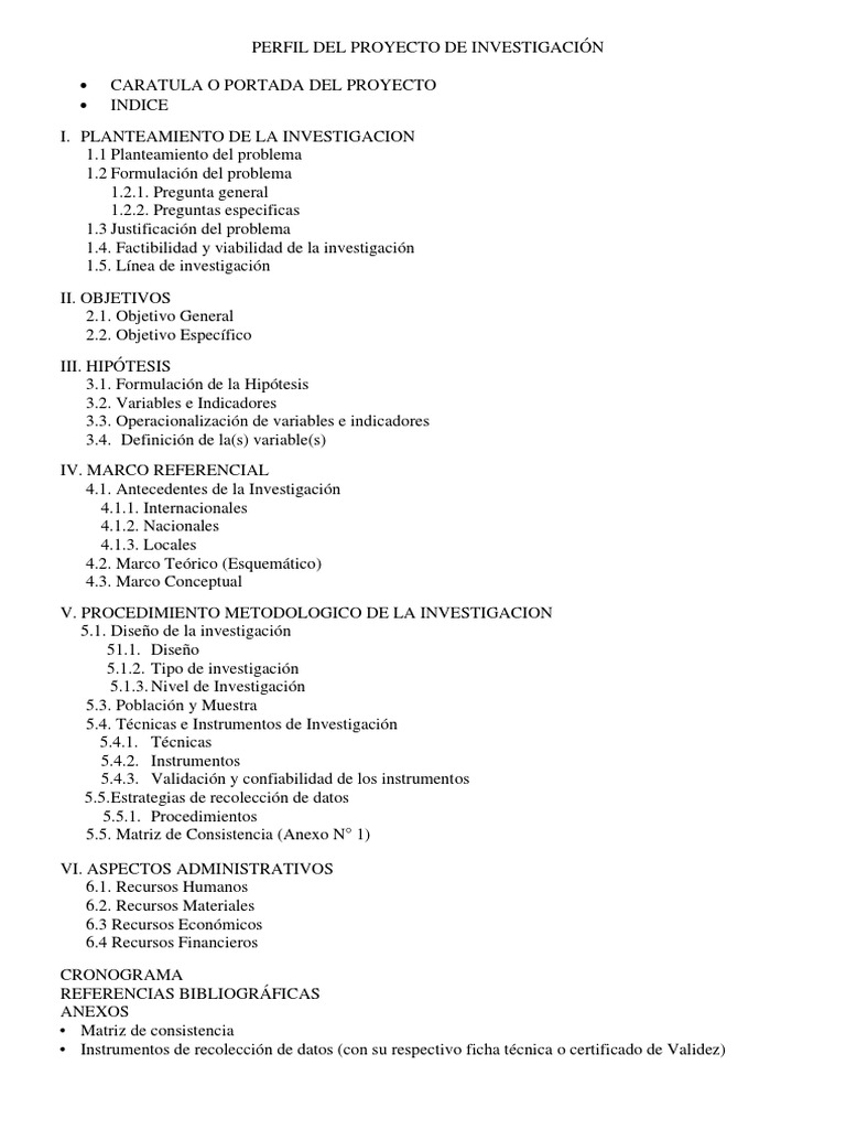 Esquema de Proyecto de Investigacion | PDF