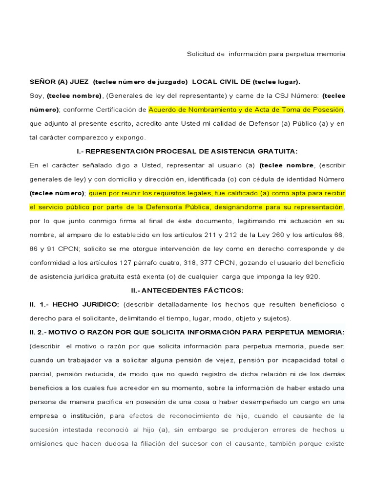 Solicitud de Informaci - N para Perpetua Memoria | PDF | Debido al proceso | Gobierno