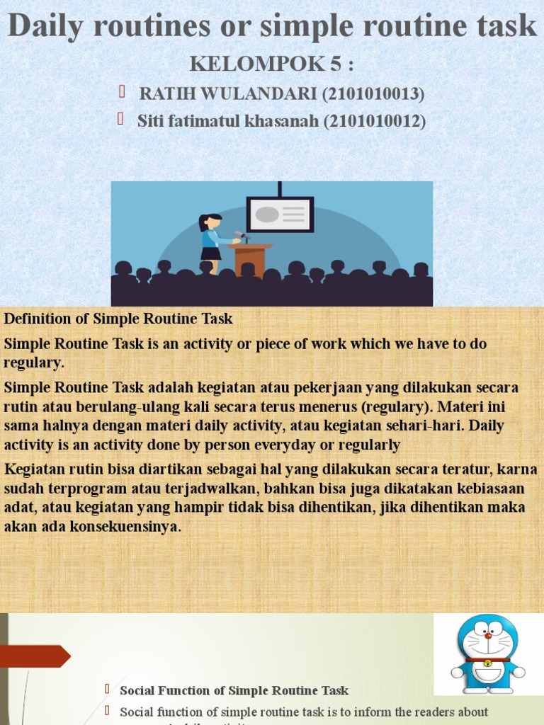 Definisi dan Contoh Rutinitas Harian | PDF | Seni & Disiplin Bahasa ...