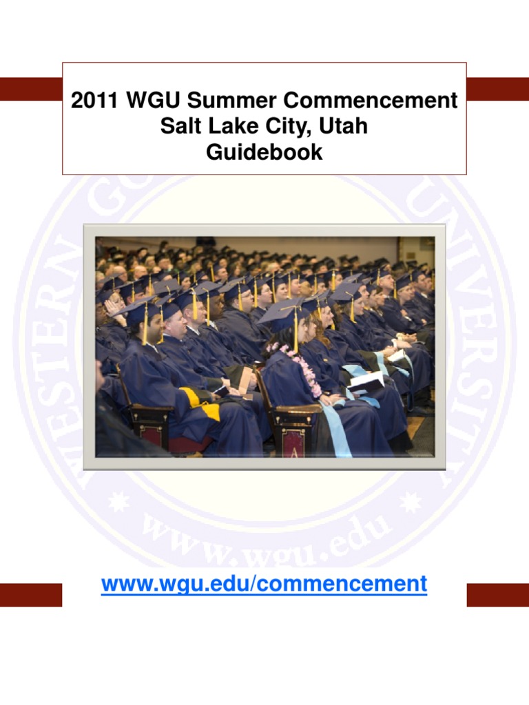 2011 WGU Summer Commencement Salt Lake City, Utah Guidebook | PDF ...