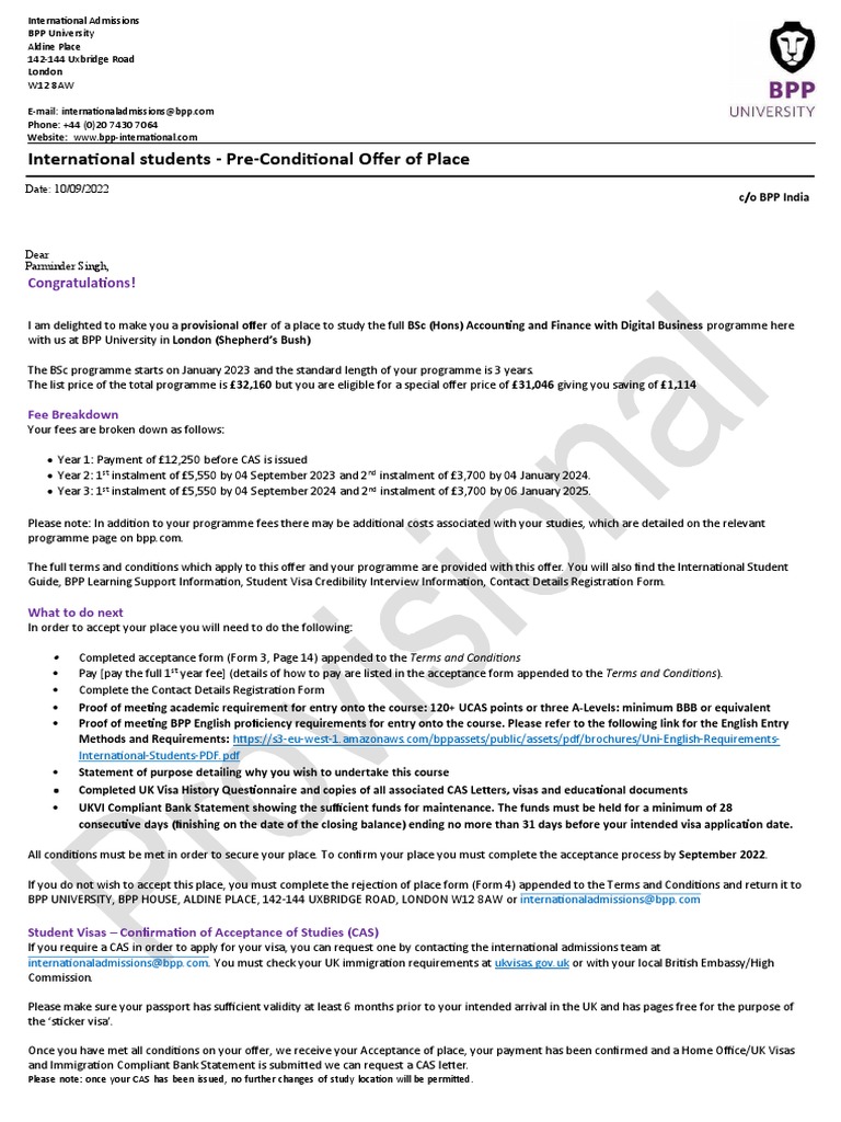 Gagandeep Singh Offer Letter | PDF | Travel Visa