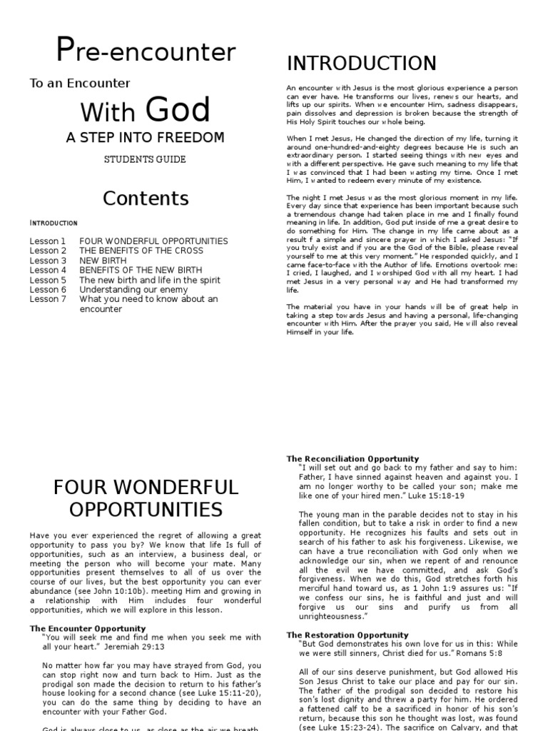 Pre Encounter New Materials | PDF | Born Again | Jesus