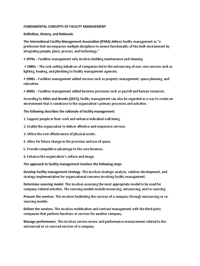 Fundamentals of Facility Management | PDF | Cost Of Living | Labour ...