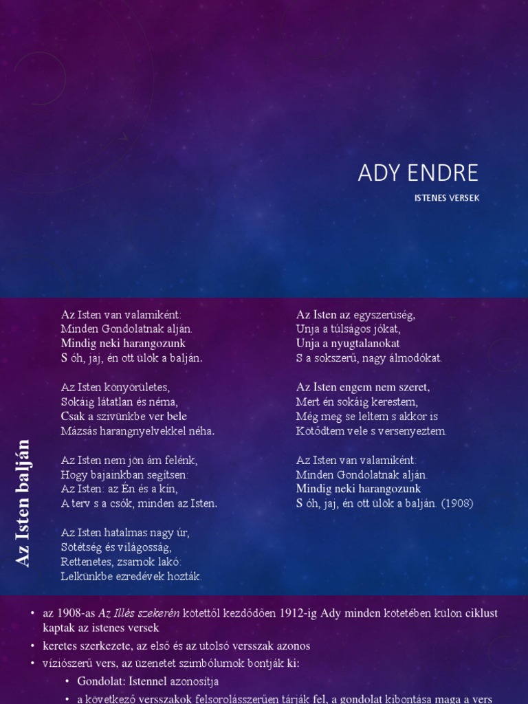 Ady Endre Istenes Versek | PDF
