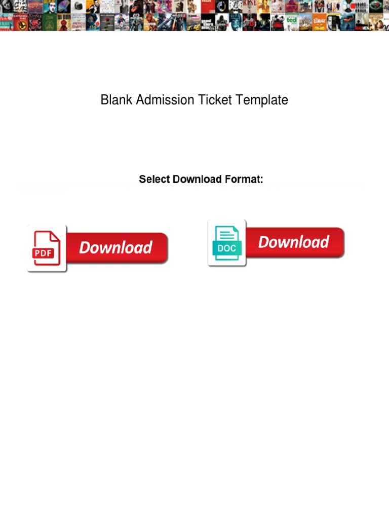 Blank Admission Ticket Template | PDF | Microsoft Word | Ticket (Admission)