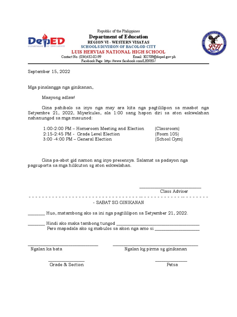 PTA Meeting Letter | PDF