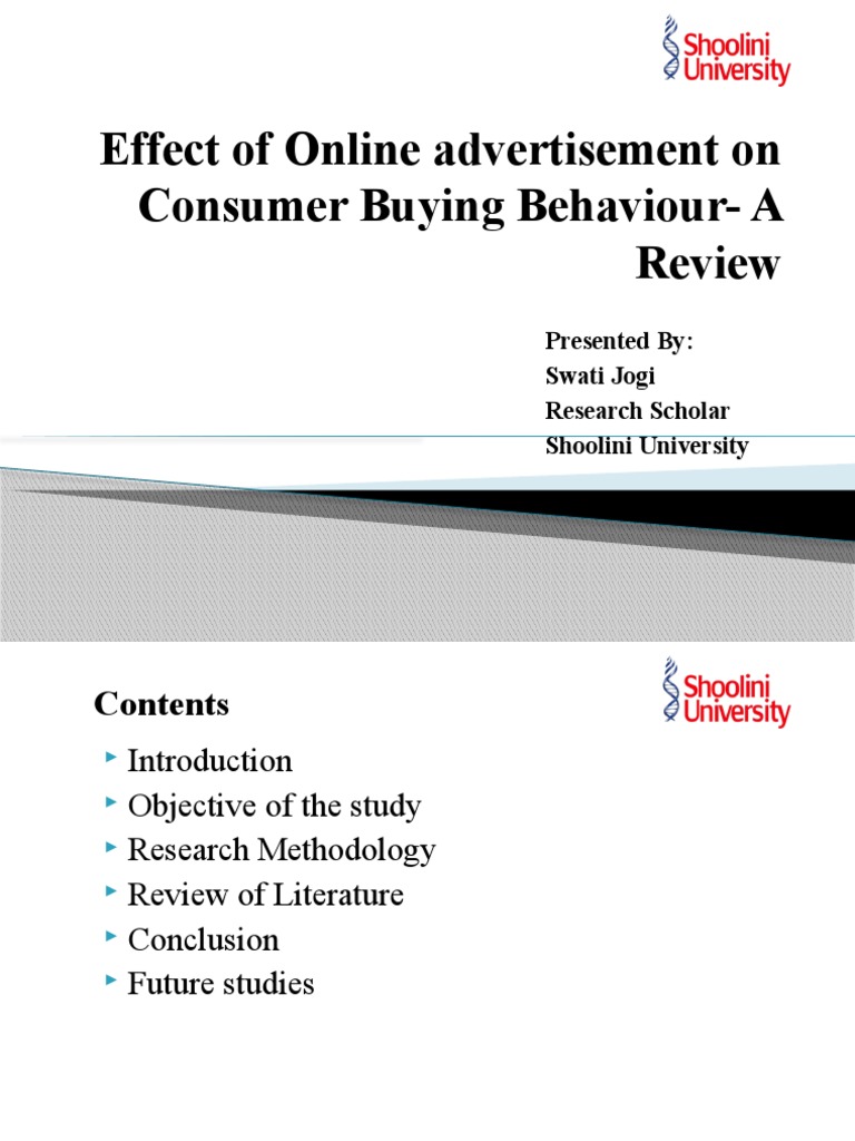 Impact of Online Ads on Consumer Behavior | PDF | Advertising | Online ...