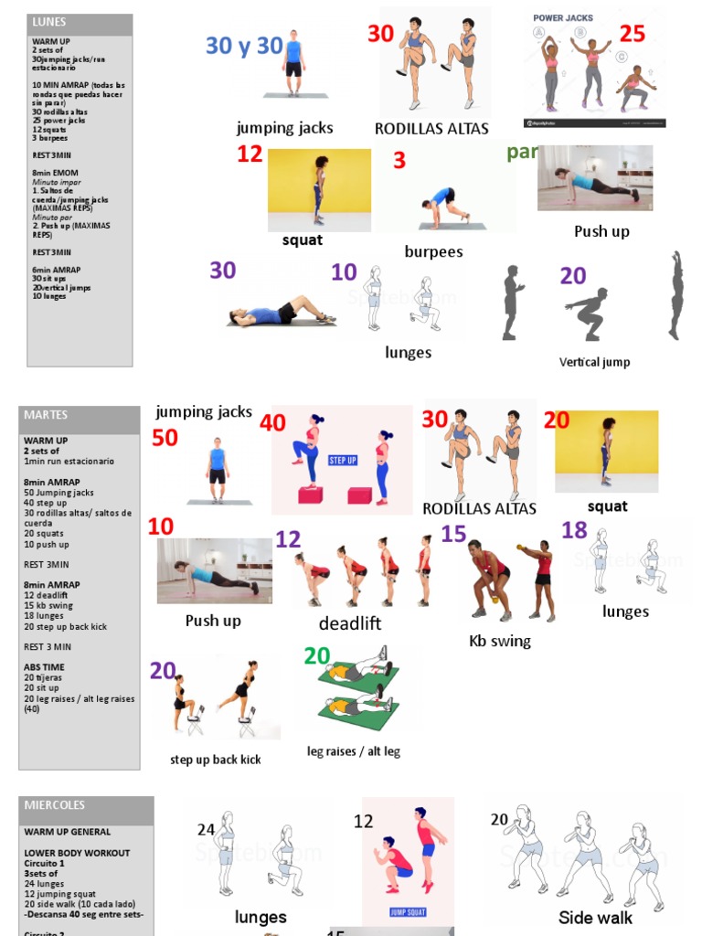 Ejercicios de La Semana | PDF | Recreation | Individual Sports