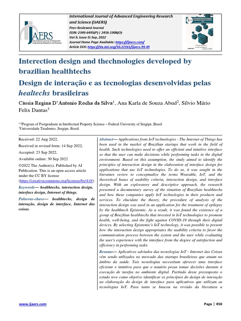 Interection Design and Thechnologies Developed by Brazilian Healthtechs ...